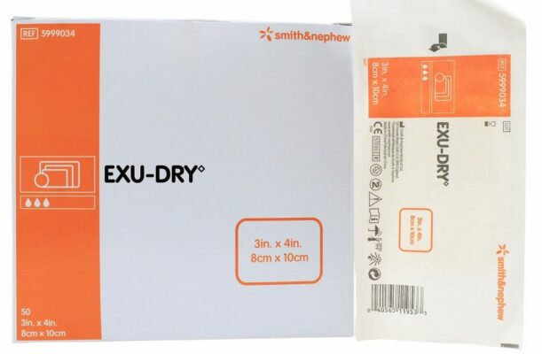 EXU-DRY DRSG 3X4IN CTN 50 - Smith & Nephew Wound Mgmt. - 5999034 ...