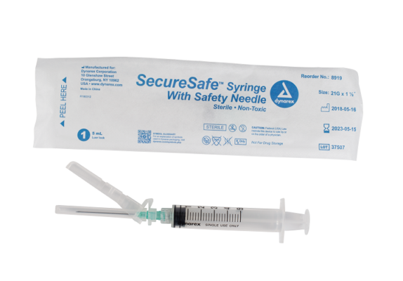 SecureSafe Hypodermic Syringes with Needles - Dynarex - 8919 - Ocean ...