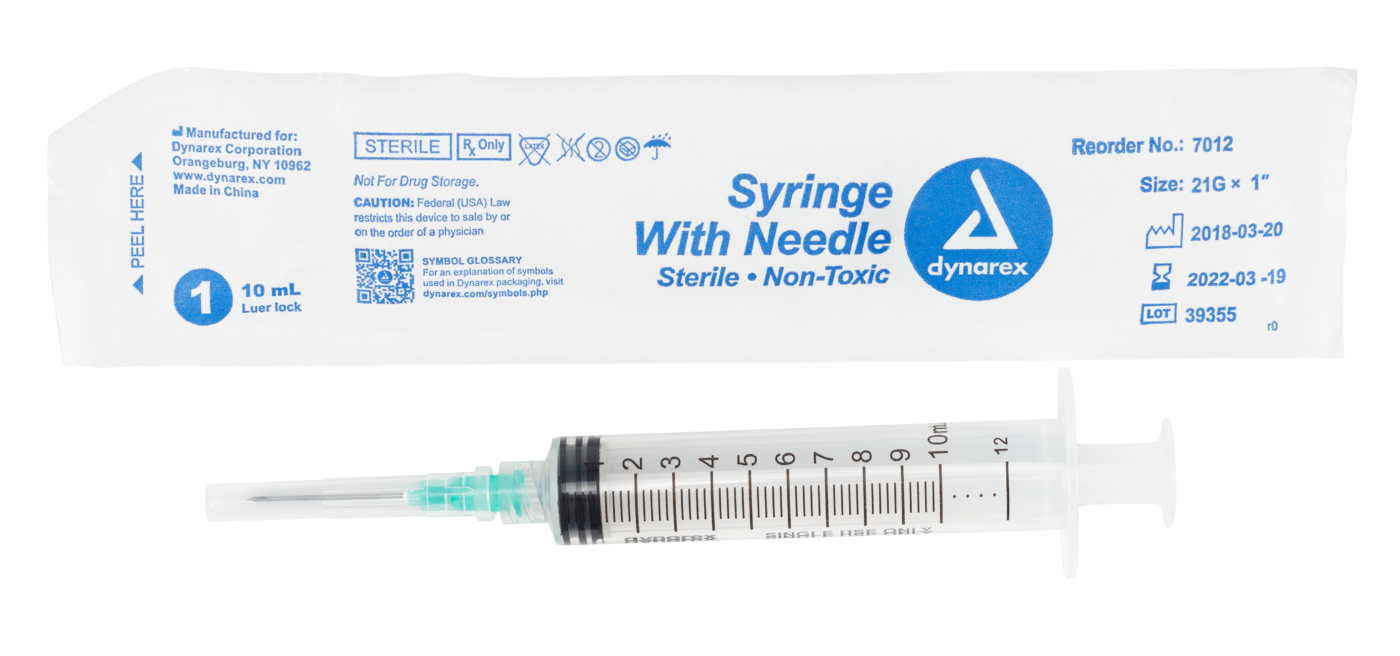 Syringes With Needle - Dynarex - 7012 - Ocean Medical Supply