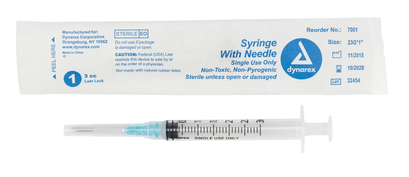 Syringes With Needle - Dynarex - 7001 - Ocean Medical Supply